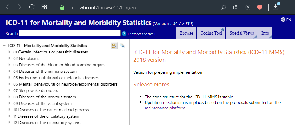 ICD-11 implementation package | dx revision watch
